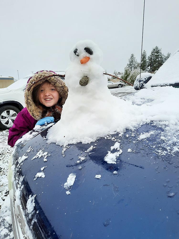 Snow people appear in Anza after hard-hitting winter storm | Valley News