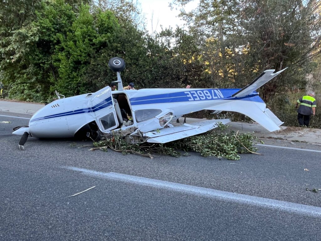 Cessna crash sparks brush fire, shuts down South Mission Road in ...