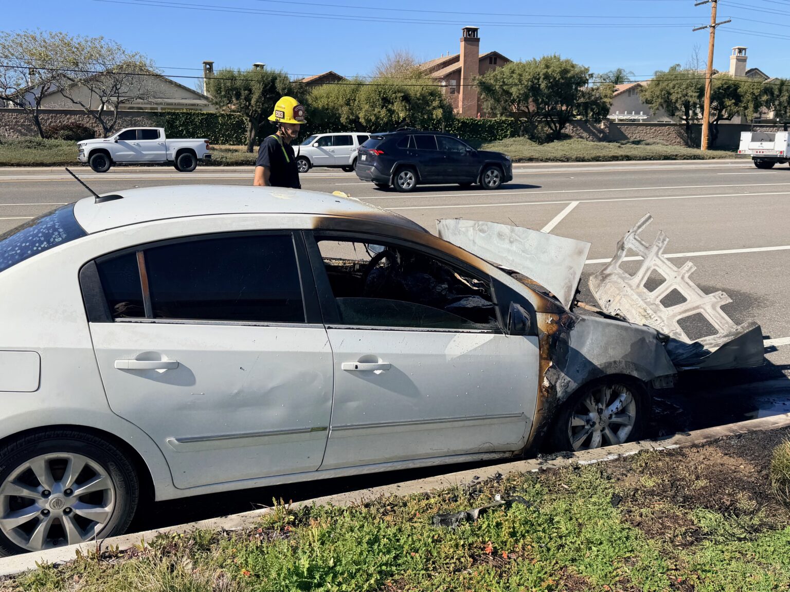 Fully engulfed vehicle fire reported on Winchester Road in Temecula ...